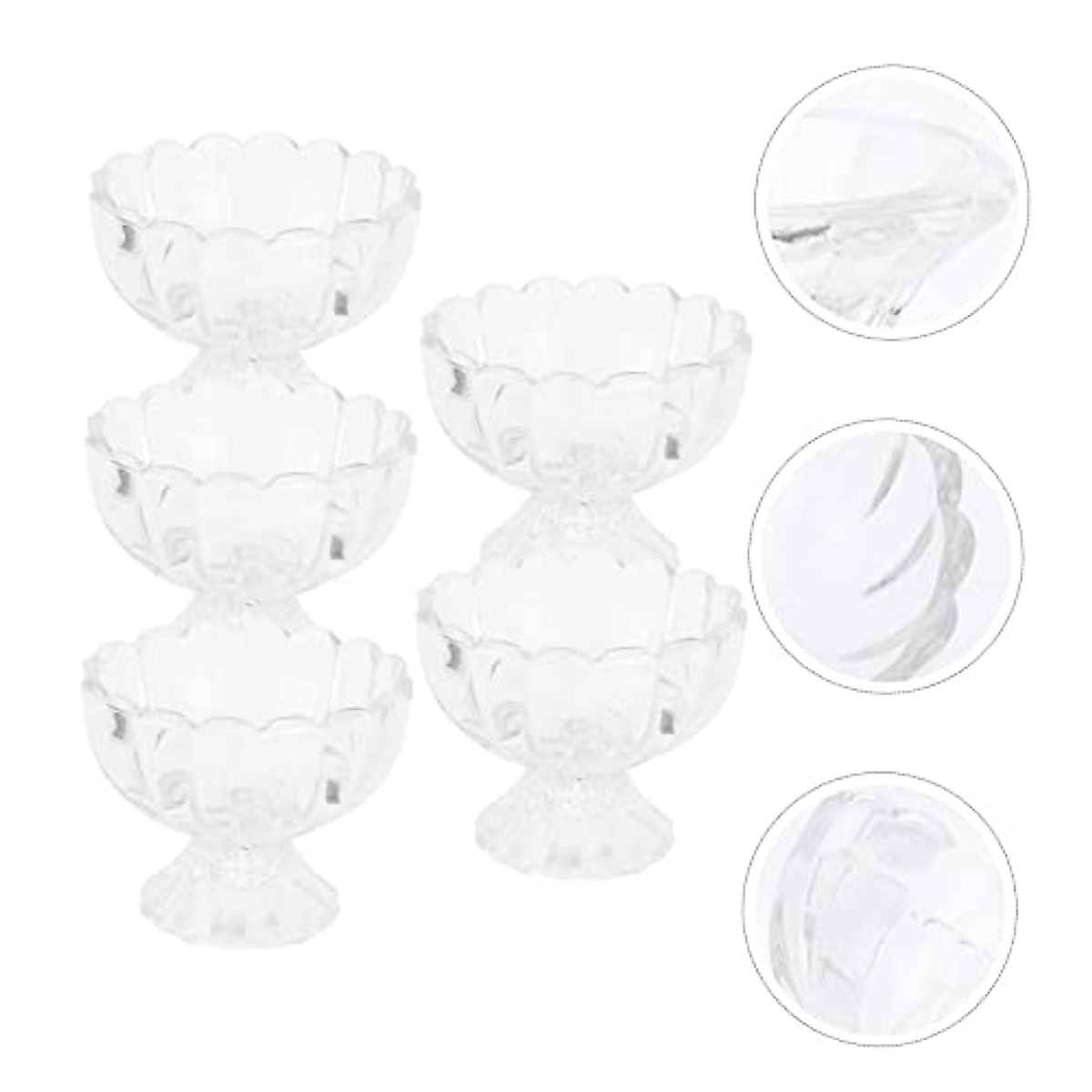 Yardwe 5pcs Pudding Glass Clear Coffee Cups with Lids Measuring Cup Glass Beer Can Glass Salad Bowl Trifle Bowl Decorativ Dessert Cups Drinks Cup Juice Cup Classic Pudding Cup Glass Food