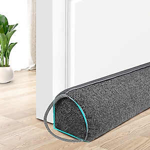 TORRAMI Under Door Draft Stoppers 32 Inch, Heavy Triangle Stop Draft Block Cold Air/Wind/Breeze Noise Blocker Door Sweeps Weather Stripping Bottom Seal Dark Gray