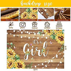 Hombae Sunflower Baby Shower Decorations, Baby Shower Decorations, Sunflower Themed Balloon It’s a Girl Backdrop Welcome Baby Glitter Banner Box Cutouts Cake Topper Daisy Sunflower Gold Yellow
