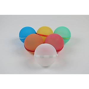 Reusable Water Bomb Balloons | Self Closing Soft Silicone Ball Bath Toy | Outdoor Water Splash Activity for Boys and Girls (6-pack)