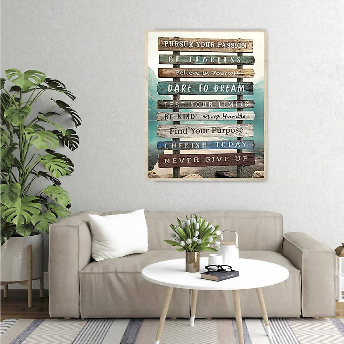 UMPOE Paint by Numbers for Adults, River Valley Inspirational Mountain Paint by Numbers for Adults Beginner Drawing Paintwork with Paintbrushes Paint Canvas Oil Painting(Without Frame 15.7x19.7inch)