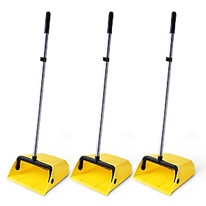 Yocada Commercial Dustpan with Comb Outdoor Indoor for Courtyard Garage Lobby Mall Market Floor Home Kitchen Room Office Pet Hair Rubbish 3PCS