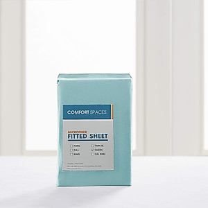 Comfort Spaces Microfiber Bed Fitted Sheet 14" Deep Pocket, Wrinkle Resistant, All Around Elastic - Year-Round Cozy Bedding, Fitted Sheet ONLY, King, Aqua