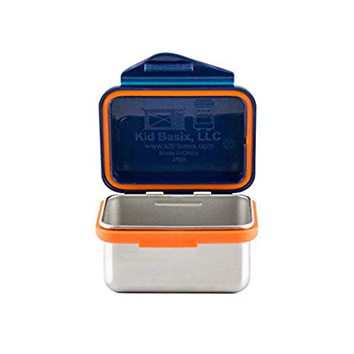 Kid Basix Safe Snacker, Reusable Stainless Steel Lunchbox Container for Kids & Adults, Reusable Food Container, BPA Free, Dishwasher Safe, 7oz, Navy