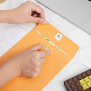 4 Sizes Clasp Envelopes Kraft Paper Catalog Clasp Envelope with Clasp Closure for Filing, Storing or Mailing Documents, 50 Pieces (Yellow,5 x7 In,6 x 9 In,9 x 12 In,10 x 13 In)
