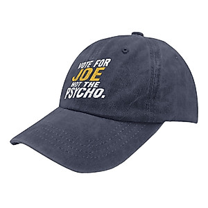 Generic Vote Hats Vote for Joe Not The Psycho Hats for Men Golf Retro Trucker Women Black Kawaii Hat Gift Hat Slogan, Navy Blue