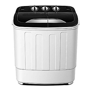 Portable Washing Machine TG23 - Twin Tub Washer Machine with 7.9lbs Wash and 4.4lbs Spin Cycle Compartments by Think Gizmos