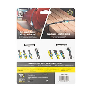 Nite Ize CamJam Tie Down Strap - Tie Down Ratchet Straps - Straps for Trucks & Cars - Tie Downs for Luggage & Gear - 6 ft Strap, Blue (Pack of 2)