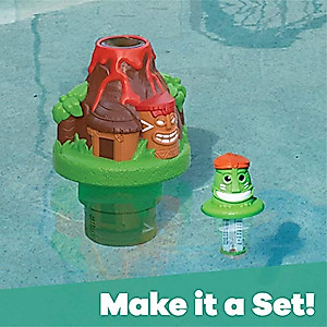 GAME 12429-BB Solar Light-Up Volcano Pool 3-inch Tablet Chlorine Dispenser LED Light Sensor, New Version