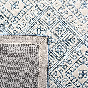 SAFAVIEH Glamour Collection 9' x 12' Blue/Ivory GLM660M Handmade Premium Wool Area Rug