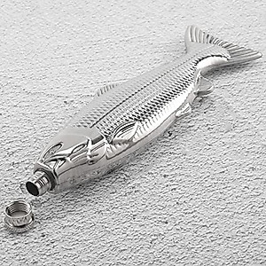 Bruafsir 1 Pcs Fish-Shape Hip Flask 5Oz Mini Pocket Flask Stainless Steel Party Drinkware for Outdoor