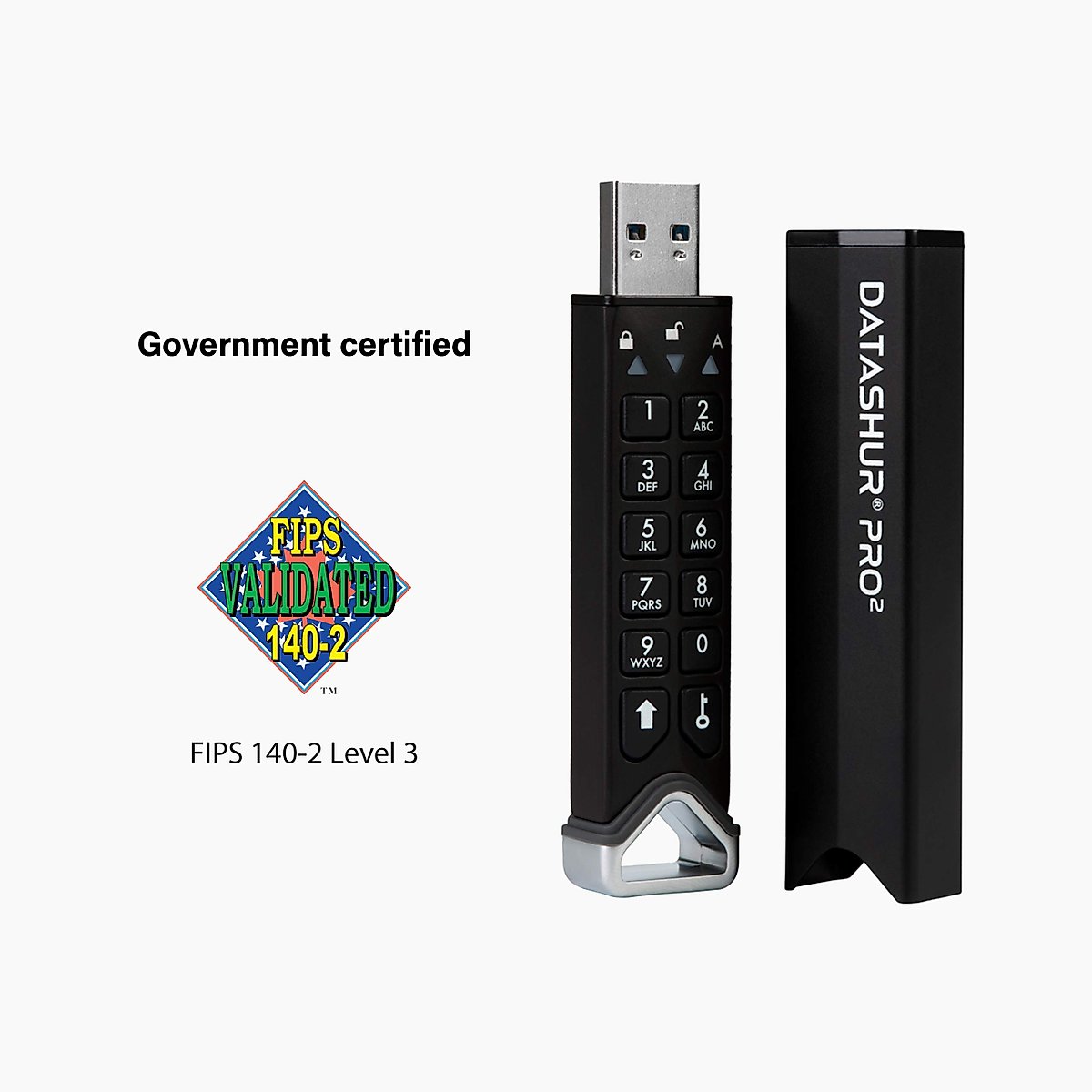 iStorage datAshur PRO2 4 GB | Secure Flash Drive | FIPS 140-2 Level 3 Certified | Password protected | Dust/Water-Resistant