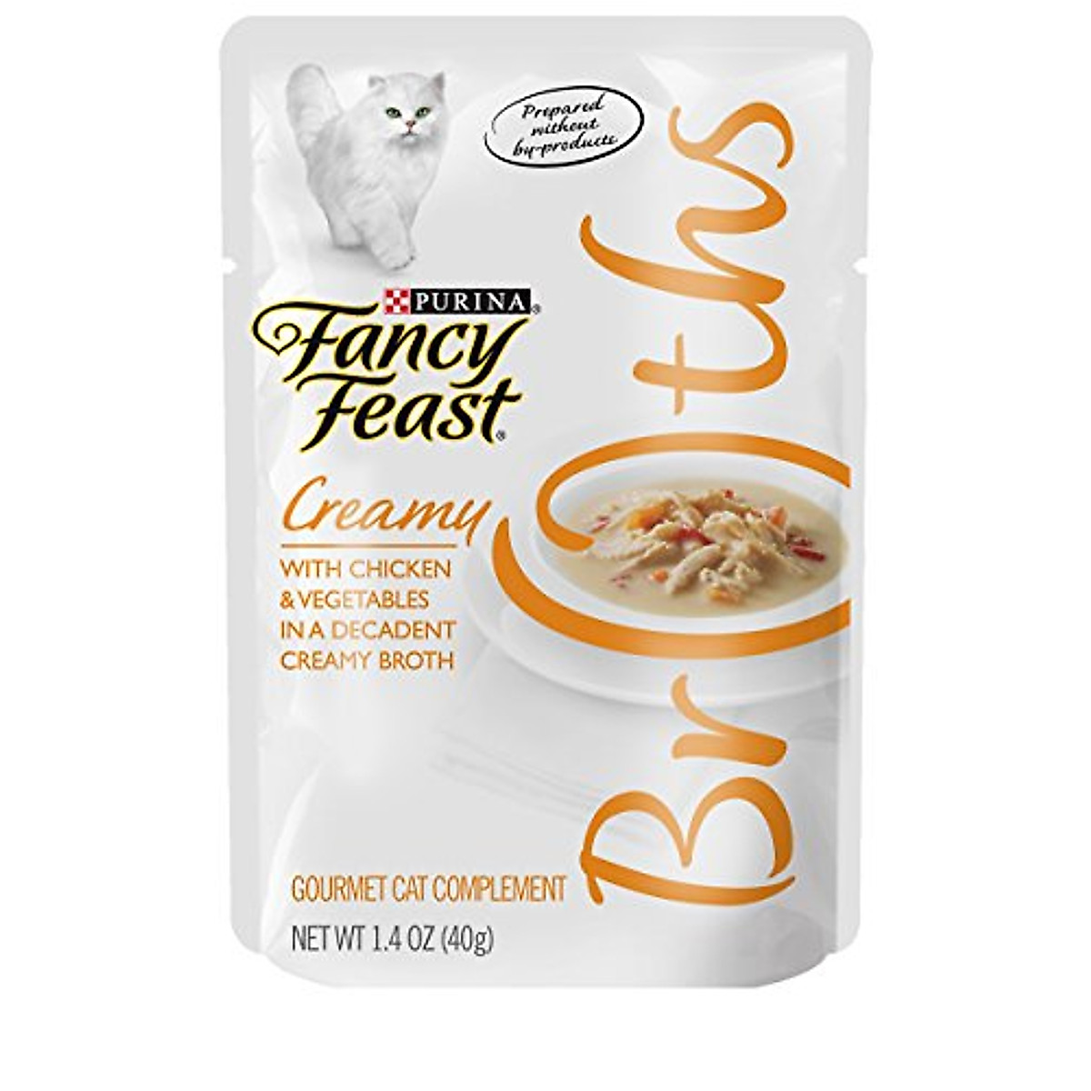 Purina Fancy Feast Broth For Cats, Creamy, With Chicken & Vegetables, 1.4-Ounce Pouch, Pack Of 32