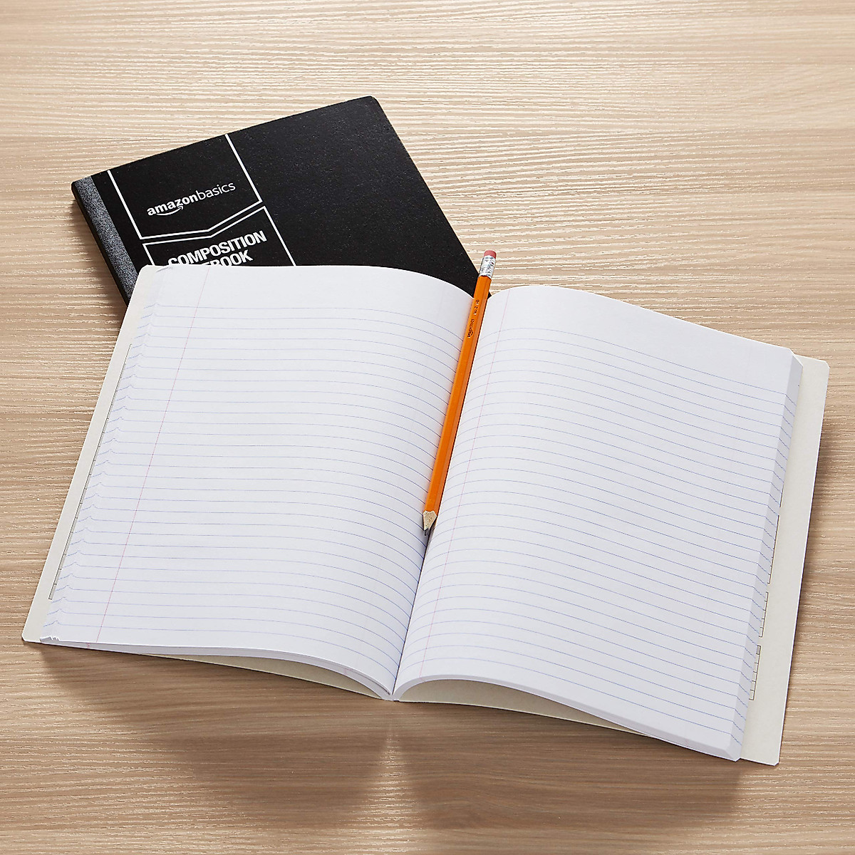 Amazon Basics College Ruled Composition Notebook, 100 Sheet, Assorted Marble Colors, 4-Pack