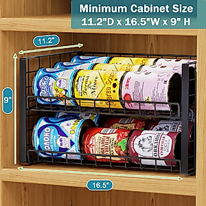 JKsmart Stackable Can Rack Organizer for Pantry 9" H, Adjustable Can Storage Holder for Various Ounces of Canned food Soda Drinks, Can Dispenser for Kitchen Cupboard Cabinet, 2 Tier, 2 Pack