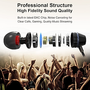 TITACUTE 3.5mm Headphones Magnetic Wired Earbuds for Google Pixel 5a 4a 3a for iPhone 6S 6 5S SE 1st Samsung Galaxy A03s A12 S9 S10 G Power MP 4 Gaming Headset in-Ear Earphones with Microphone Control