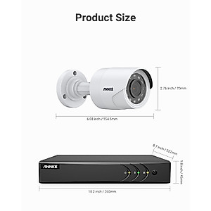 ANNKE Security Camera System, 3K Lite 5-in-1 H.265+ 8CH DVR with 1TB Hard Drive and (4) 1080p (2MP) Weatherproof Surveillance Wired Cams, AI Human/Vehicle Detection, 100ft Night Vision, Email Alert