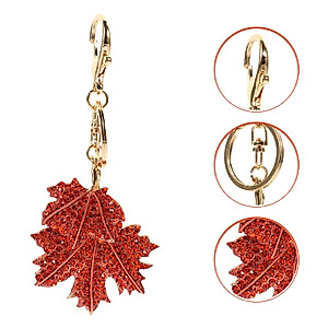 NUOBESTY Leaf Pendant Cute Backpack Decorative Metal Keychain Maple Leaf Shape Keychain Exquisite Maple Leaf Hanging Key Ring Fall Decor Flower Keychain