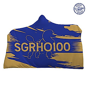 Bad Bananas BBGreek Sigma Gamma Rho Centennial Official Vendor - Sherpa Lined Hooded Blanket - SGRHO100 Poodle - Sorority Paraphernalia