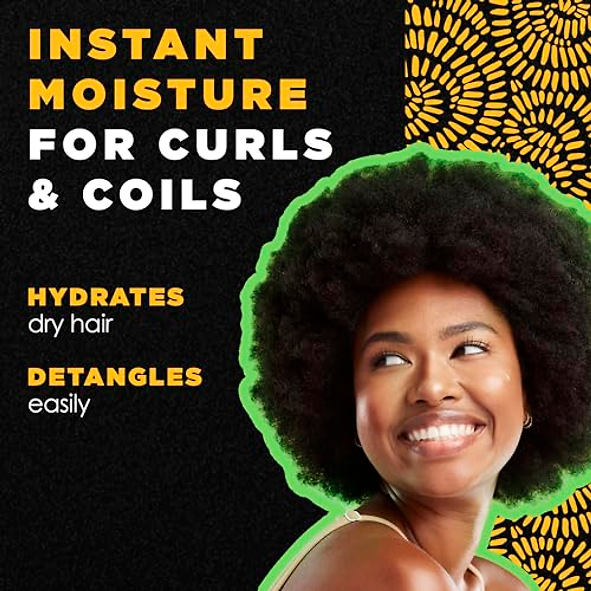 MY BLACK IS BEAUTIFUL Detangler Spray, Sulfate Free, for Curly and Coily Hair with Coconut Oil, Honey and Turmeric, 7.6 fl oz