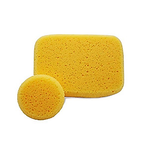 Premium Synthetic Horse Tack Sponges: 12pc Value Pack (10 Round 2.8" x1", 2 Large 6"x4"x2") with Cotton Bag, for Saddles, Bridles, Boots and Leather Care by Equus Constantia