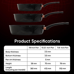 Sunhouse TitanShield 4-Layer Non-Stick Aluminum Pan, Non-Toxic, PTFE PFOA & PFAS Free, Stay-Cool Handle, Compatible with All Stovetops (8 inch)