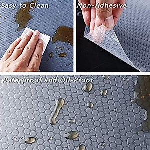 HooTown Refrigerator, Freezer, fridge Shelf Liners and Drawer Mats 11.8 Inch Wide x 6.5 Feet Long, Non Adhesive EVA Plastic Washable Waterproof Pads for Kitchen Cabinet, Pantry Closet, Cupboard, Clear