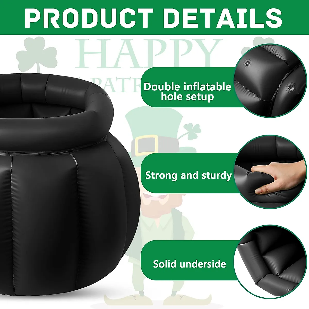 2 Pack Large Halloween Inflatable Cauldron Drink Cooler Halloween Cooler for Drinks, Witch Cauldron Beverage Holders for Halloween Party Decoration Witch Party Supplies, 22 x 18 Inch