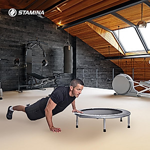 STAMINA Folding Trampoline - 36 inch Exercise Rebounder, Outdoor and Indoor Trampoline, Exercising Equipment At Home, Recreational Trampolines
