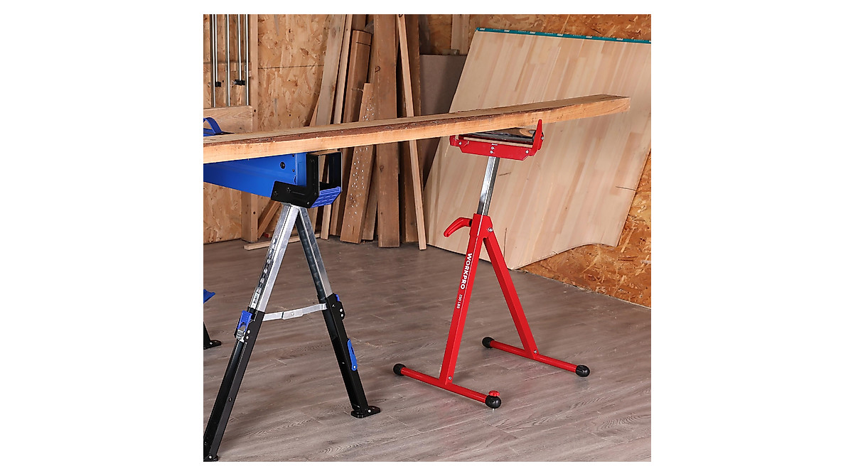 WORKPRO Folding Roller Stand - Heavy Duty, Adjustable Height