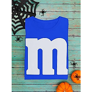 Letter M Halloween Men's T-Shirt Funny Team Groups Costumes Party (M, Royal)