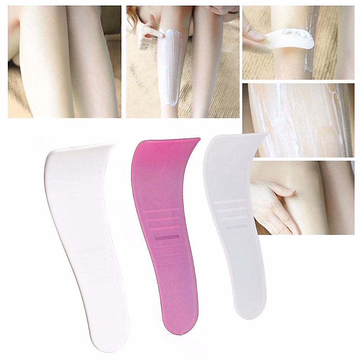 SXRC Hair Wax Cleansing Spatulas, Sticks Mask Scraper,Non-Stick Wax Spatulas Hair Removal, Plastic Waxing Applicator, Depilatory Creams Hair Waxing Removal Beauty Tools -Random Color 1pcs