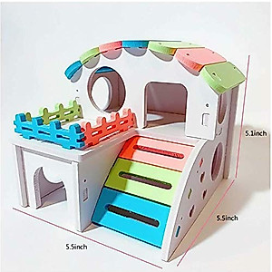 YUEKUA DIY Wooden Hamster House Hide House Hide Exercise Play Toys chew Small Hamsters, mice, mice, Gerbils and Other Pets s1