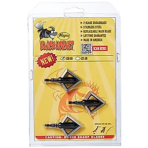 Magnus Black Hornet 2 Blade Broadhead (3 Pack), Black, 100 Grain
