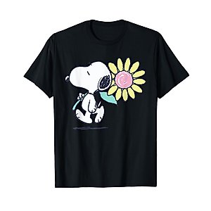 Peanuts Snoopy Pink Daisy Flower T-Shirt