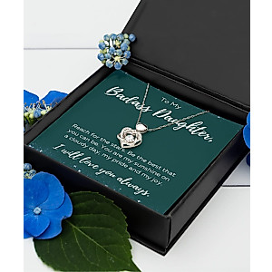 Necklace Gifts for Daughters From Mothers, Daughter Necklace, To My Badass Daughter Necklace From Dad, Daughter Birthday Jewelry, Daughter College Gift