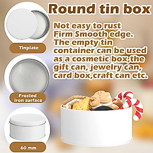 Hicarer 10 Pack Pure White Cookie Tins with Lids Round Mini Cake Christmas Gift Tin Metal Empty Tin Cookies Container Tin Cans with Lids for Cakes Tinplate Box for Storing Snack Chocolate Baking