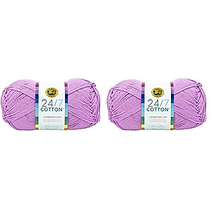 (1 Skein) 24/7 Cotton® Yarn, Orchid (Pack of 2)