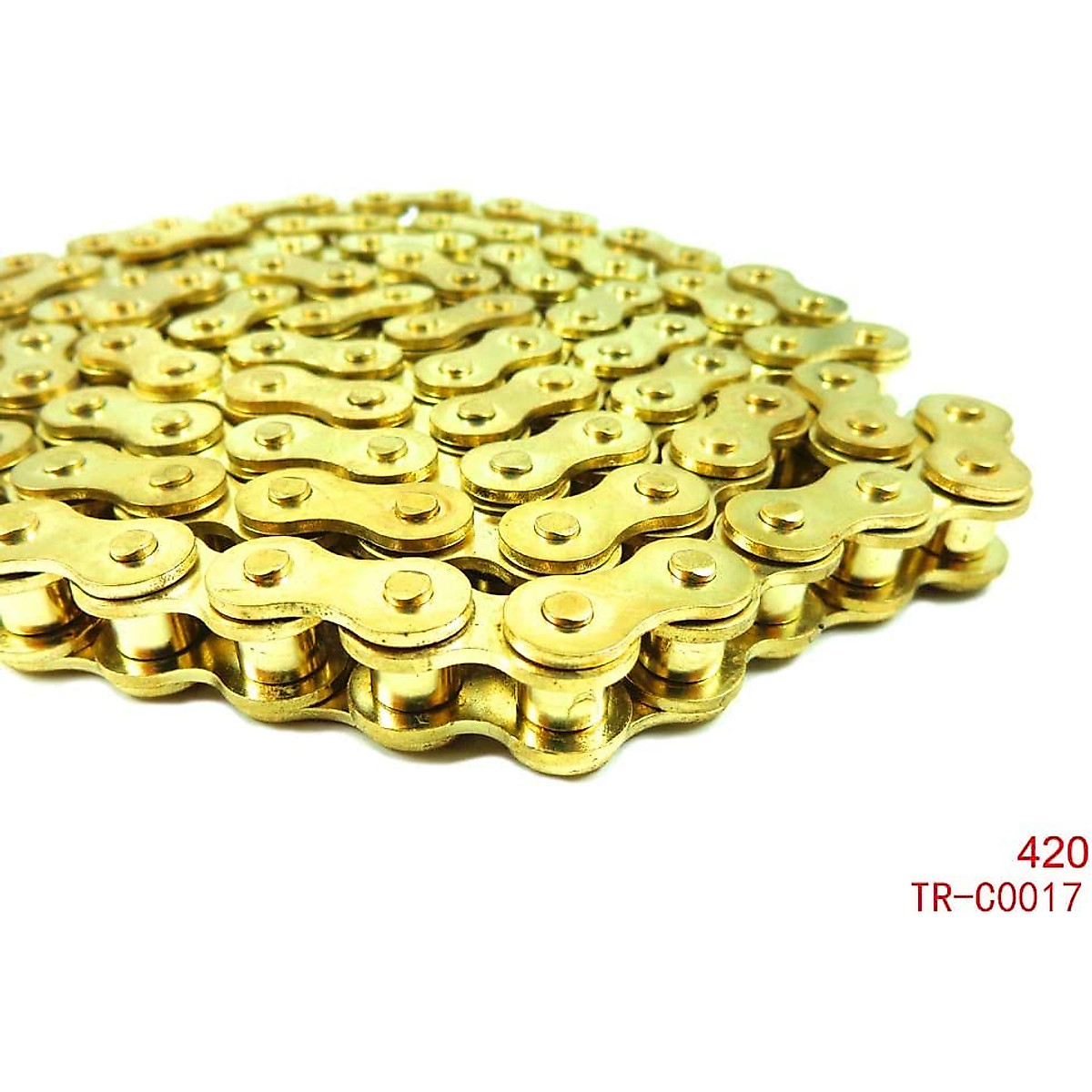 420 Gold Chain 102 Link with Connecting Master Link for 50cc 70cc 90cc 110cc 125cc Honda XR50 CRF50 Motorcycle Dirt Pit Bike ATV Quad Go Kart 4 wheeler Honda Yamaha Suzuki Kawasaki NST