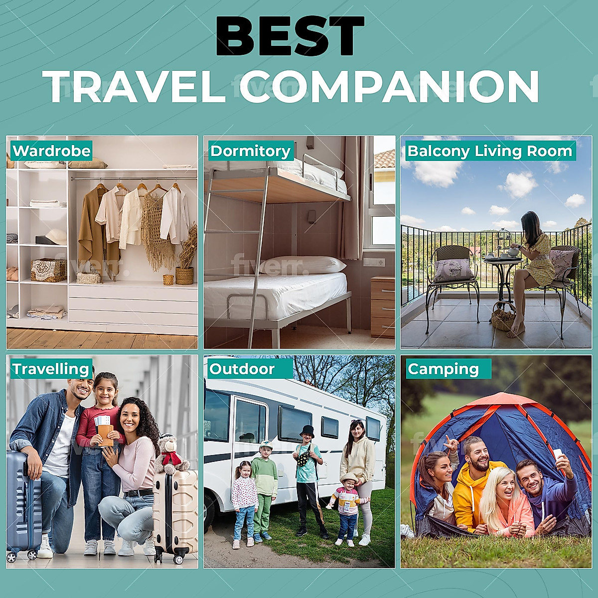 Portable Clothes Dryer, Mini Dryer, Heater in Winter, Compact Travel Dryer for RV, Van, Apartments, Hotels, Dorms, Travel, Camping. Odor remover, Foldable Big Clothes Bag and Drying Tube.