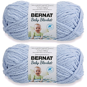 Bernat Baby Blanket Yarn-Baby Blue 2 3.5 ounces skeins