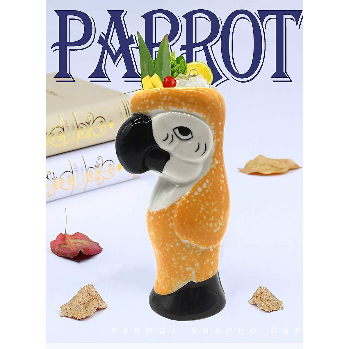 KIURENGT Tiki Mugs - Parrot Tiki Mug, 20oz / 600ml, Cocktail Mug for Mai Tai, Punch, Pina Colada, and Tropical bar Drinks