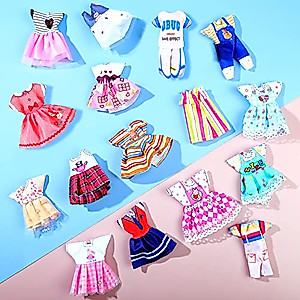 16 Pcs Girl Doll Clothes Lovely Outfits Mini Doll Clothes 6 Inch Dolls Clothes and Accessories for Kids Birthday Outfit (Girls)