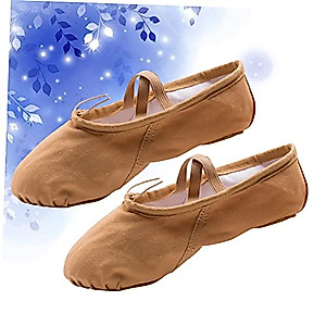 Healifty 2 Pairs Non Slip Dancing Shoes Barre Ballet Shoes Ballet Dancer Shoes Princess Ballet Shoes Yoga Shoes Stretch Canvas Ballet Slippers Shoes Elastic Practice Shoes