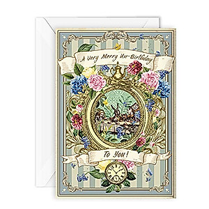 Alice in Wonderland Birthday Card Party Unbirthday Mad Hatter Tea Party Thank You