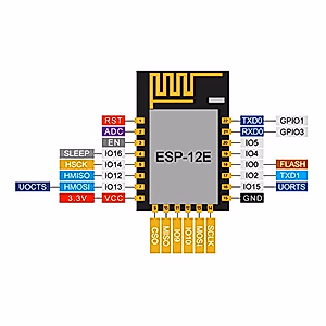 Dorhea 4PCS ESP8266 ESP-12E WiFi Serial Wireless Transceiver Module ESP12E Remote Port Development Board Support STA/AP/STA+AP Working Mode for NodeMCU