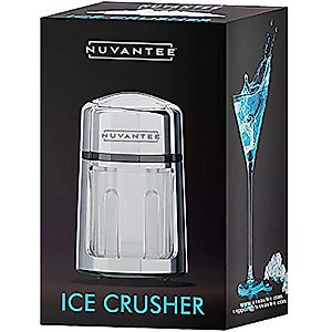 Nuvantee Ice Shaver Snow Cone Machine Manual Ice Crusher Crushes Ice to Your Desired Fineness Stainless Steel, Non-Slip , BPA Free Easy to Use Ice Crusher Hand Crank - Chrome Plated