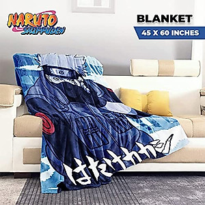 JUST FUNKY Naruto Shippuden 45" x 60" Fleece Blanket | Featuring Kakashi Hatake | Bedding | Throw | Home Décor | Sofa and Bed Blanket | Officially Licensed