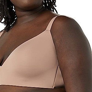 Amazon Essentials Women's Wireless Lightly Lined Bra, Pack of 2, Black/Dusted Pearl, 40A