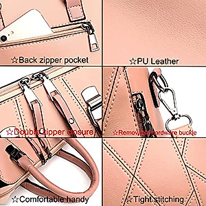 XingChen Handbags for Women Fashion Tote Work Bag Shoulder Bag Top Handle Satchel Purse Set 4pcs(Orange)